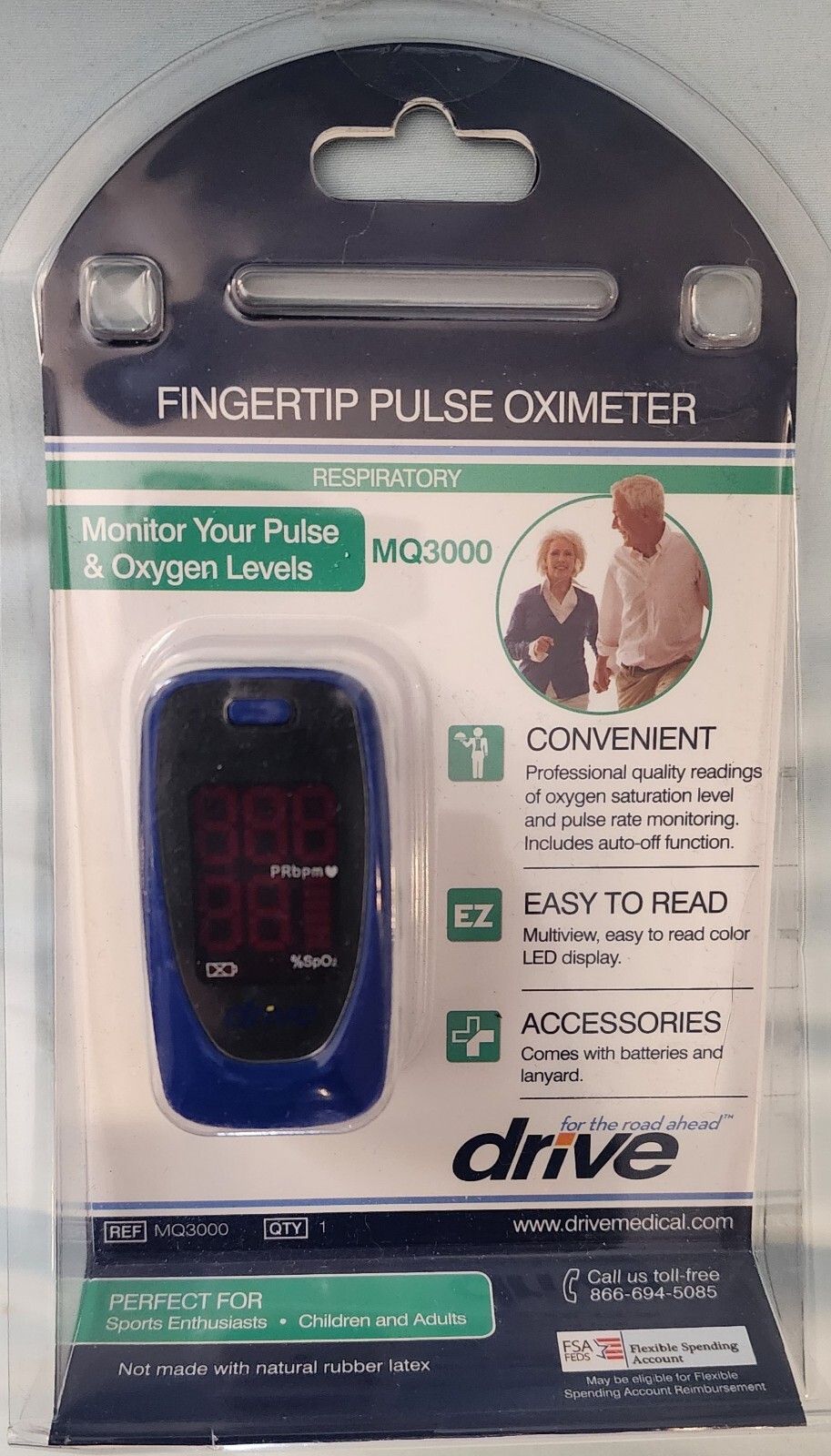 Fingertip Pulse Oximeter MQ3000 Drive Medical Blood Oxygen Meter NIOP ...