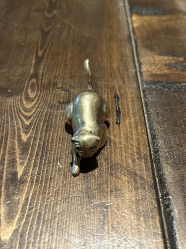 Vintage Tiny Playful 3x1” Brass Cat Pounce Position | eBay