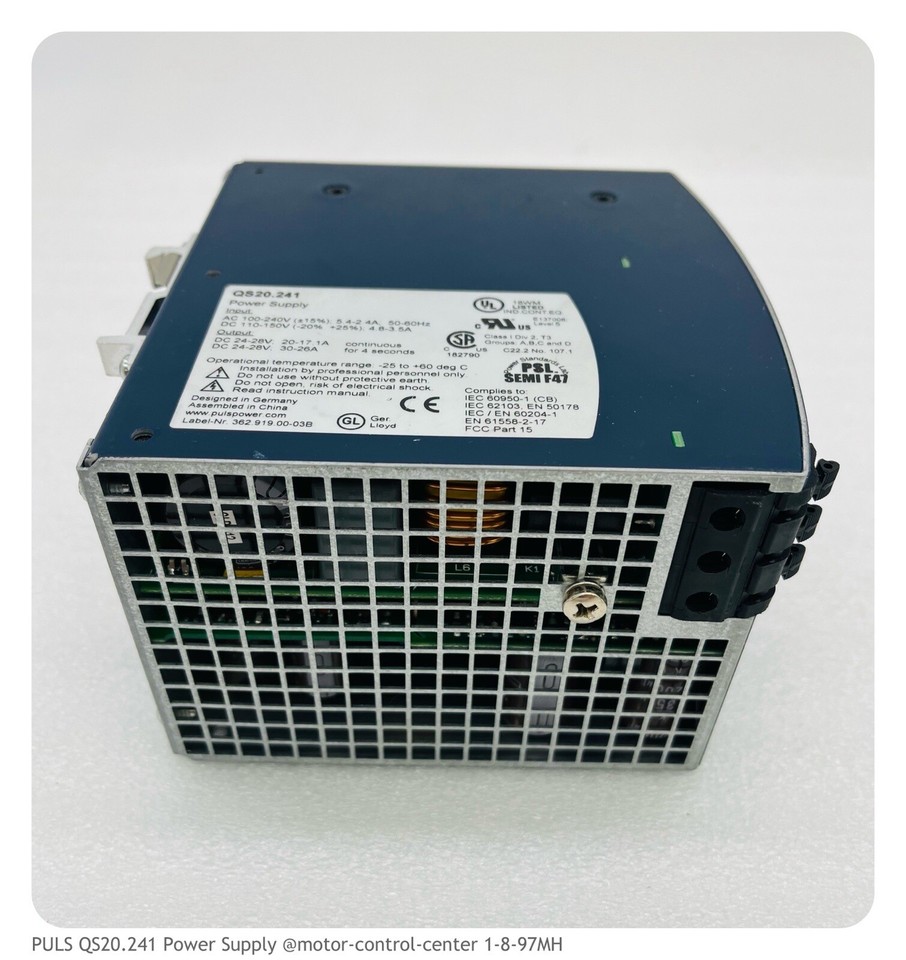 PULS QS20.41 480W 24V 20A 1-phase DIN rail power supply ~ PULS QS20.241 ...