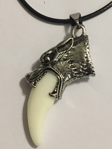 stainless steel wolf fang pendant with necklace cord | eBay