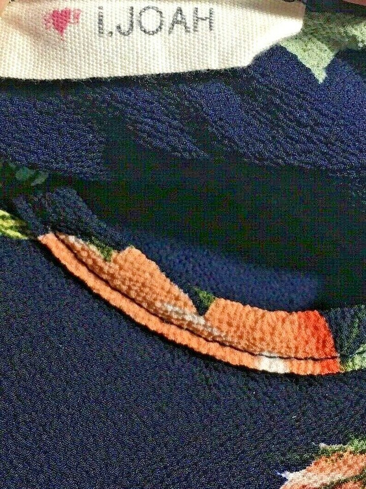 I.Joah Sleeveless Blouse Navy Floral Lace Neckline Top Women's Size Small Shirt | eBay