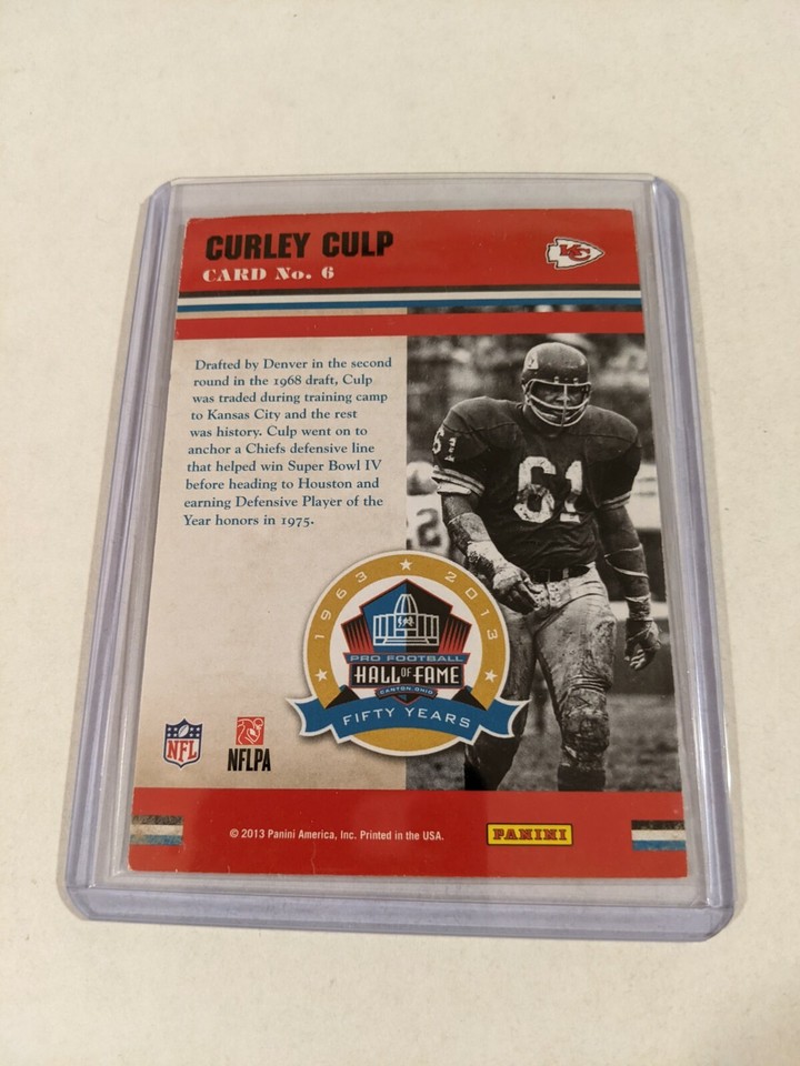 Curley Culp SIGNED Autographed 2013 Panini HOF Card - AFL NFL Chiefs ...