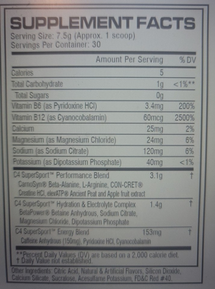 Lot of 2 C-4 Pre-Workout Super Sport Fruit Punch EXP. 02/2026 or Better ...