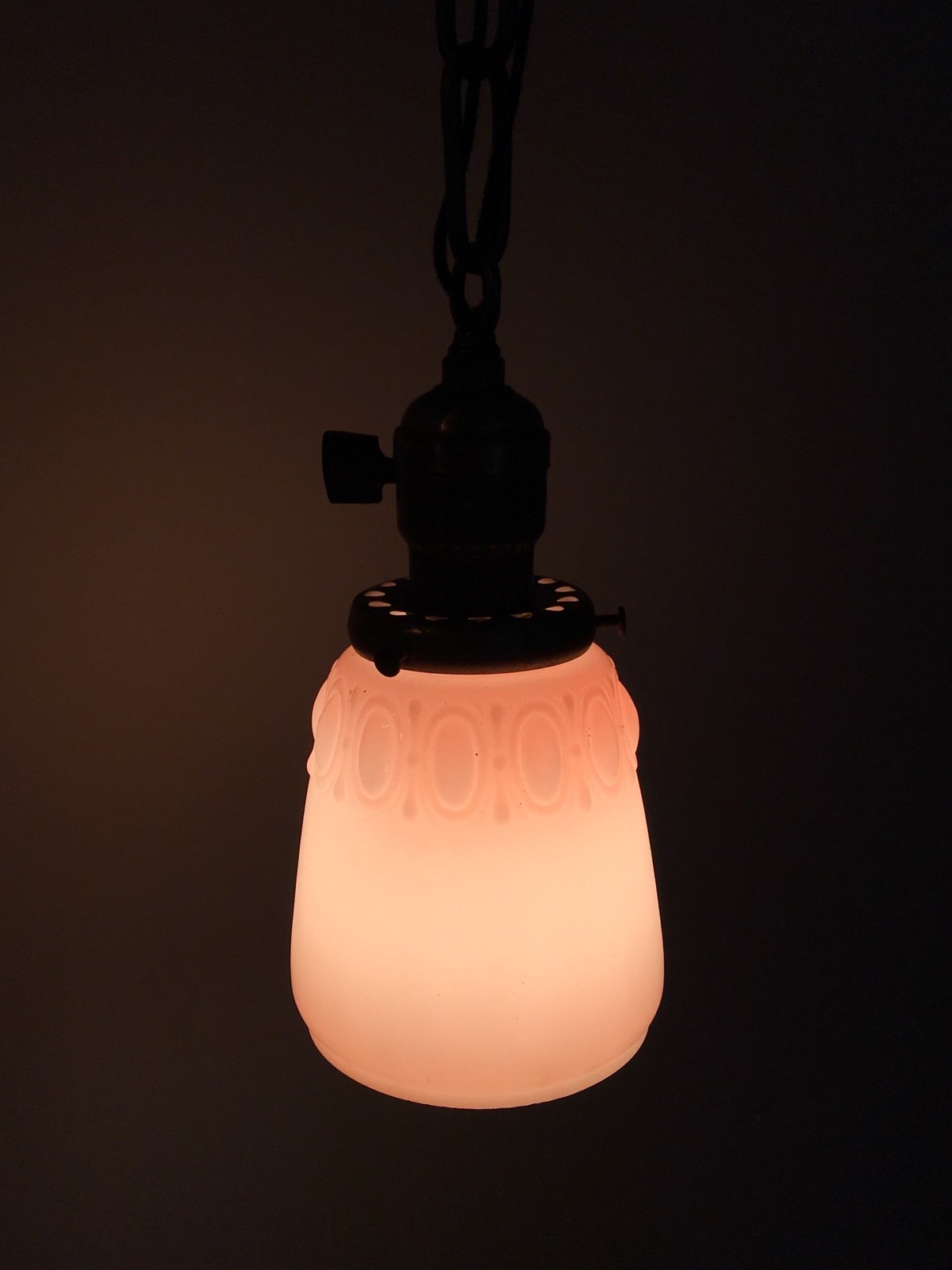 19" Antique Brass Pendant Light Hubbell Socket Antique Shade 8E | eBay