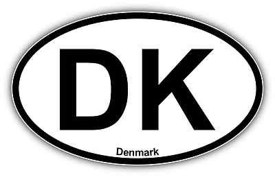 Denmark Vehicle Country Code Oval Car Bumper Window Sticker Decal 6"X4 ...