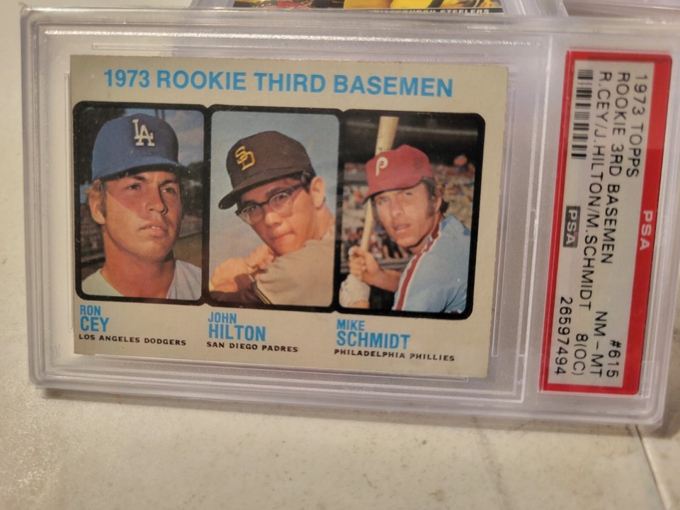 MIKE SCHMIDT RC 1973 Topps #615 PSA 8(OC) NM-MT RON CEY-Rookie Nice ...