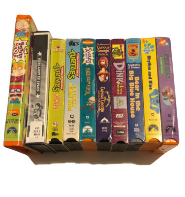 Lot of 10 Kids/Children Vhs tapes TMNT Blue’s Clue’s Rugrats Curious ...