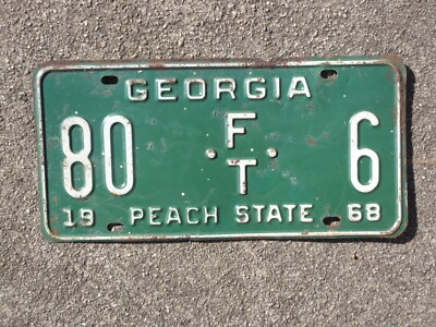 1968 Georgia Farm Trailer License Plate GA Berrien County 80 FT 6 | eBay