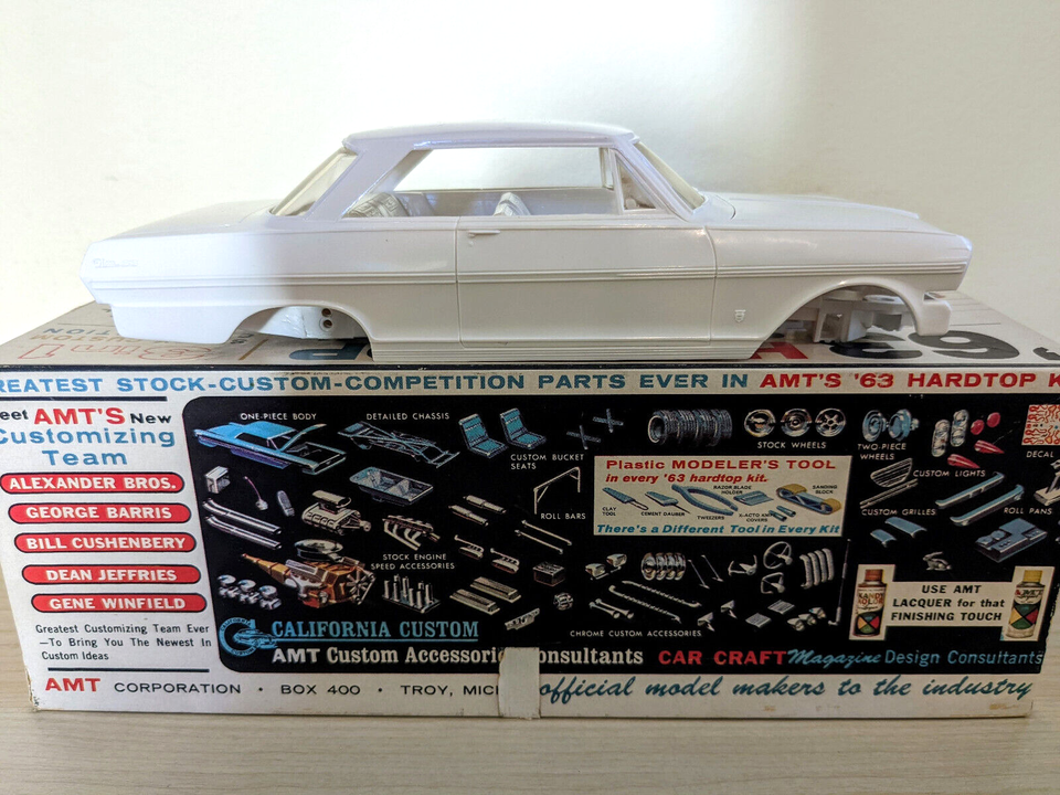 *ULTRA RARE! ORIGINAL VINTAGE AMT "1963 CHEVY II NOVA HT" KIT *SUPER ...