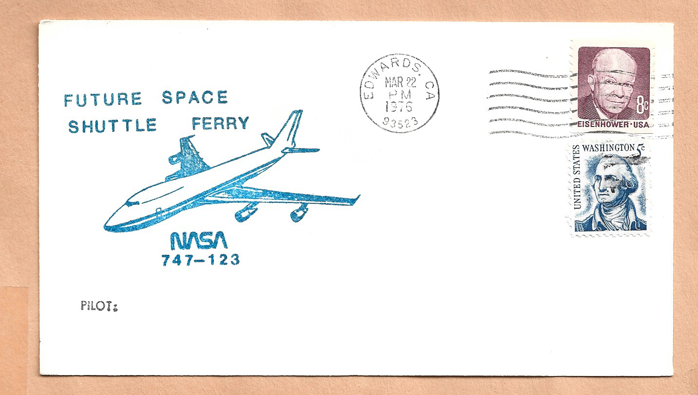 747 FUTURE APCE SHUTTLE FERRY FLIGHT MAR 22,1976 EAFB SPACE COVER NASA ...