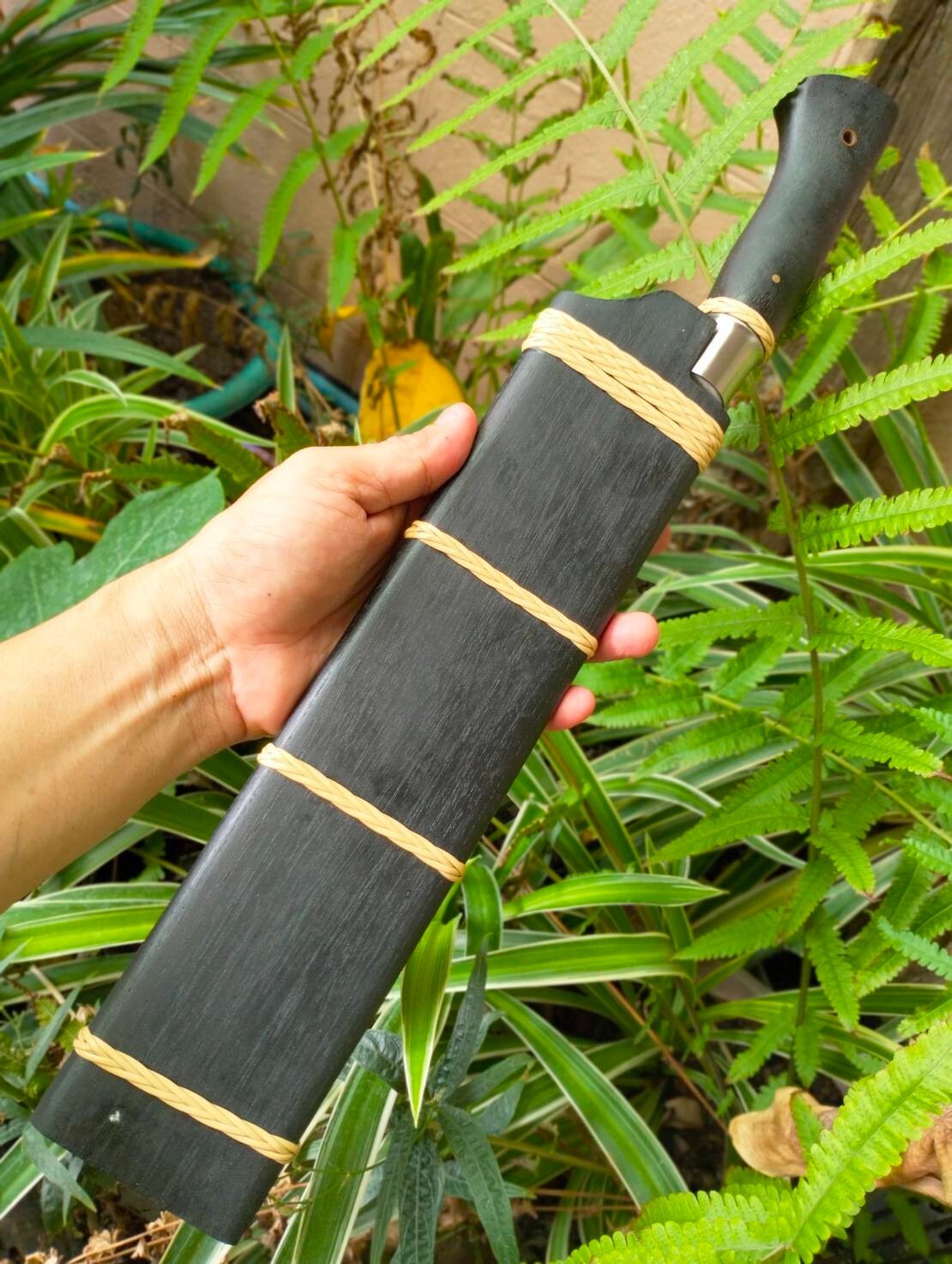 Custom Parang Thai hunting knife 11.7” forged blade Blackened Rosewood ...