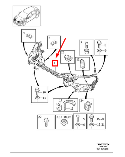 Volvo Front Slam Panel - (31416490) for sale online | eBay