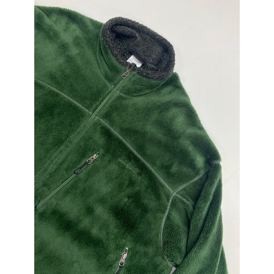VTG Y2K Men Patagonia Regulator R4 green full zip-up fleece jacket coat ...
