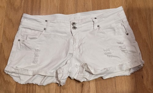 Vintage Y2k Blue Asphalt Womens Cut-Off Shorty Booty Shorts Mini Micro ...