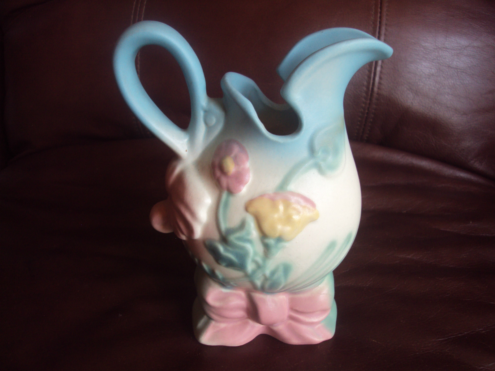 Vintage Beautiful Hull Bow Knot Blue & Pink Pitcher/Vase. Lovely! | eBay
