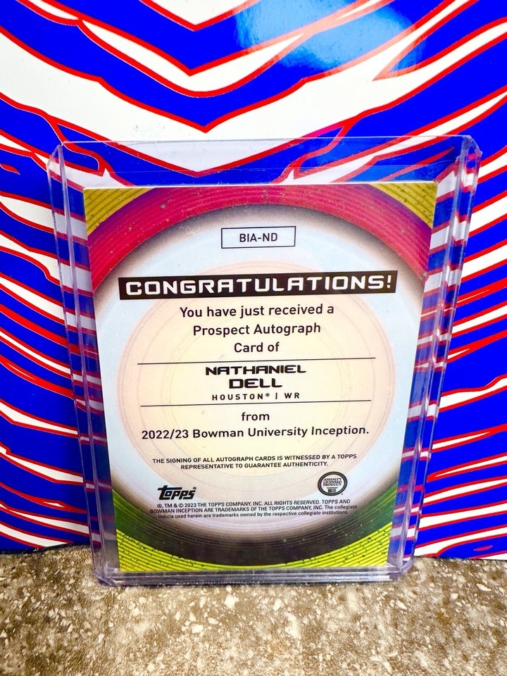 2022-23 Bowman University Inception Nathaniel Tank Dell Auto /75 ...