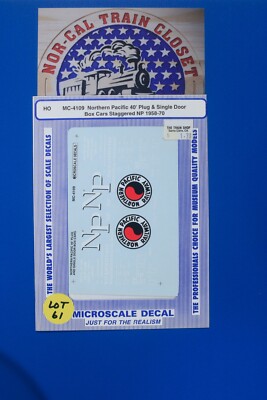 Microscale Decals HO Scale Nor Pac 40' Plug & Single Door Boxcars 1958 ...