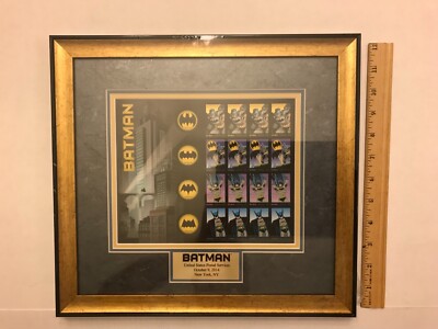 USPS Batman 2014 Framed Stamp Sheet Triple Matted | eBay