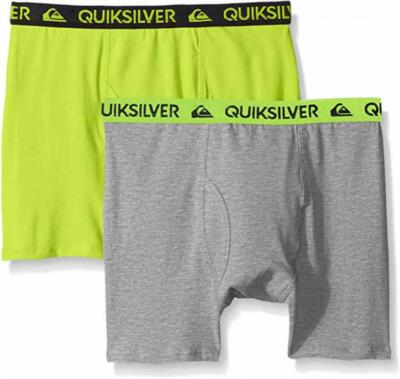 Quiksilver Boys Lime & Gray 2pk Solid Boxer Briefs Size 4/5 6/7 $18 | eBay