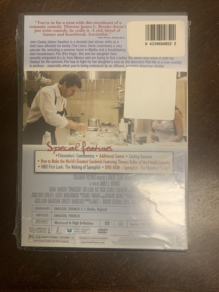 Spanglish DVD Adam Sandler Tea Leoni Comedy Romance Brand New Sealed ...