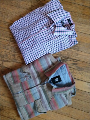 MEN'S SIZE S SHIRT (LOT OF 2) INSIGHT FLANNEL & HERMOSO BUTTON FRONT ...