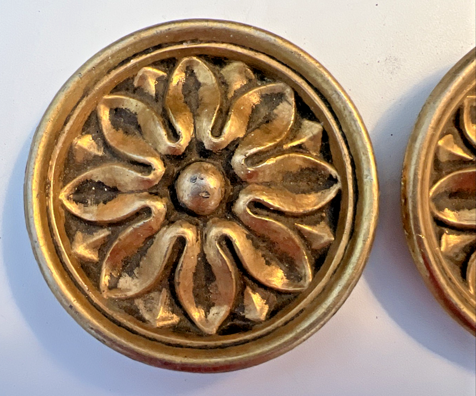 2 Vintage Ornate Brass Curtain Drapes Tie Back Victorian Pair 3.25 ...