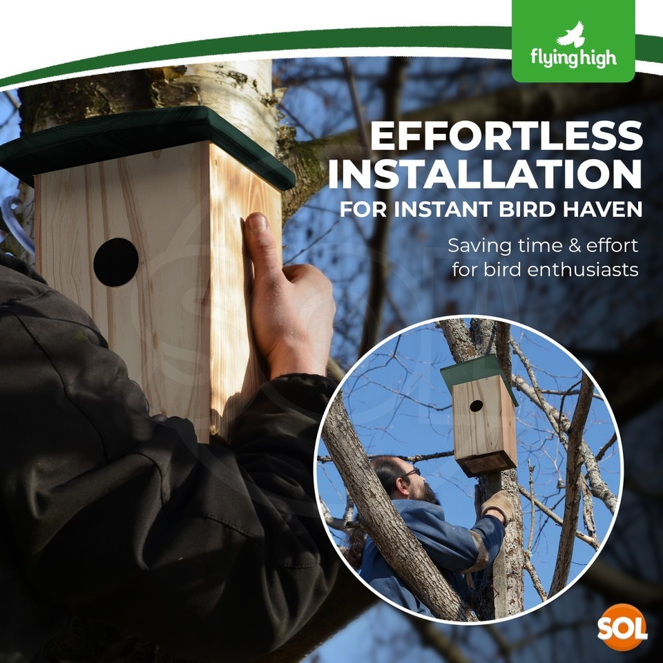 SOL 12pk Wild Bird Nesting Boxes Natural Look 21.5x12x11.5cm Durable ...