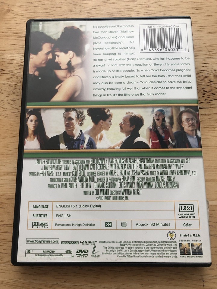 Tiptoes (DVD W/Insert, 2004) Matthew McConaughey Kate Beckinsale | eBay