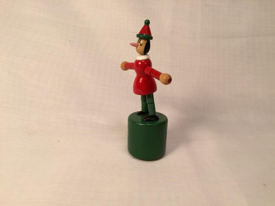 PINOCCHIO WOODEN COLLAPSING PUSH BUTTON PUPPET MIDWEST OF CANNON FALLS ...