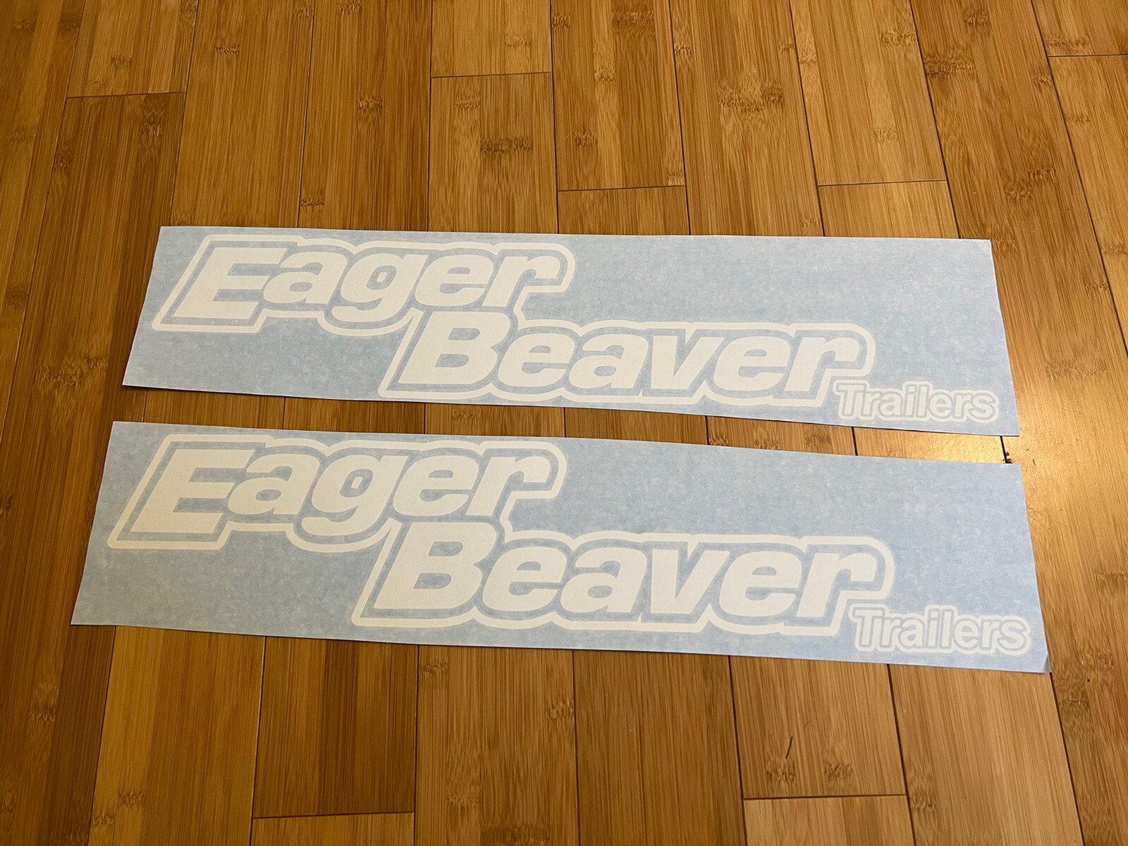Eager Beaver Trailers Replacement Stickers 24”(Set Of 2) White Decals ...
