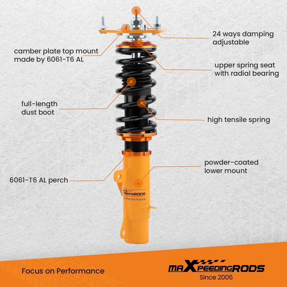Maxpeedingrods Coilover Shock+Spring Suspension 24 Way For Mini Clubman ...