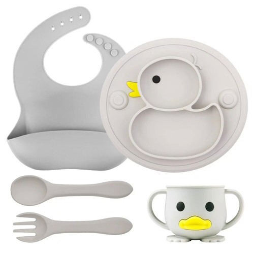 5Pcs/Set Baby Plate Feeding Tableware Bowl Sippy Cup Spoon Fork Sets ...