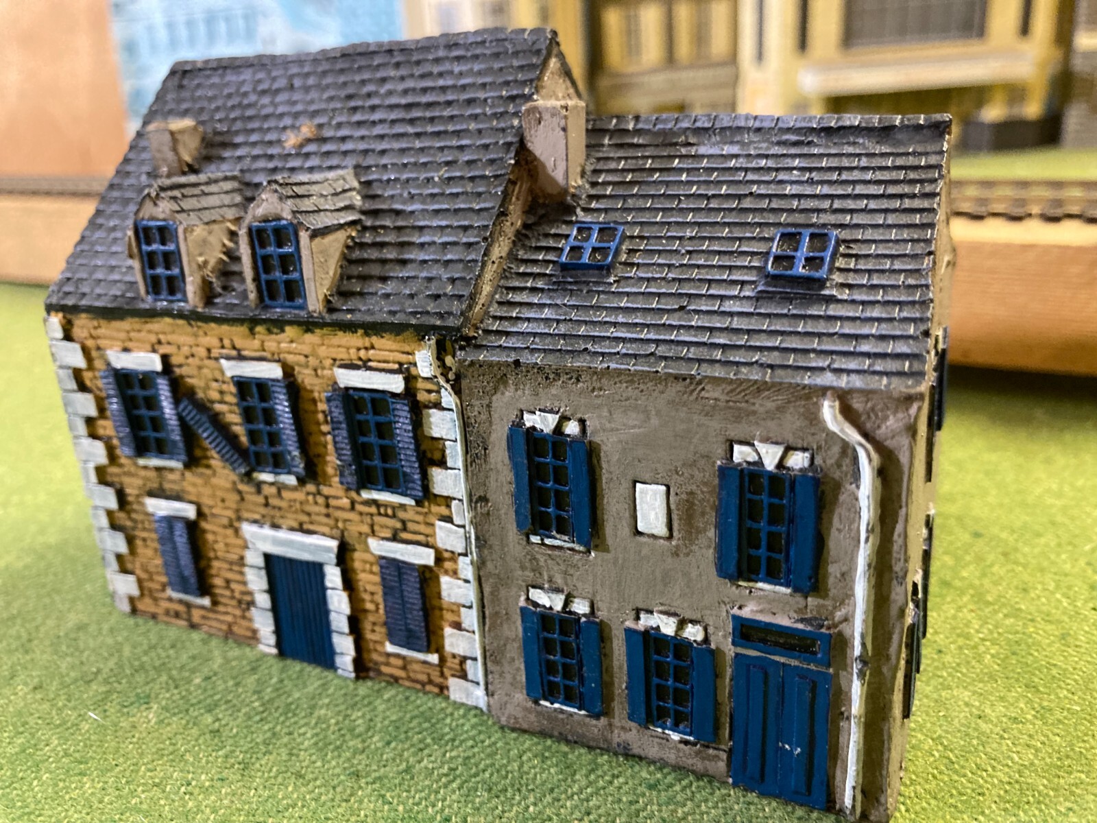 Rural High Street Terrace of 2 buildings - plaster cast, detailed paint ...
