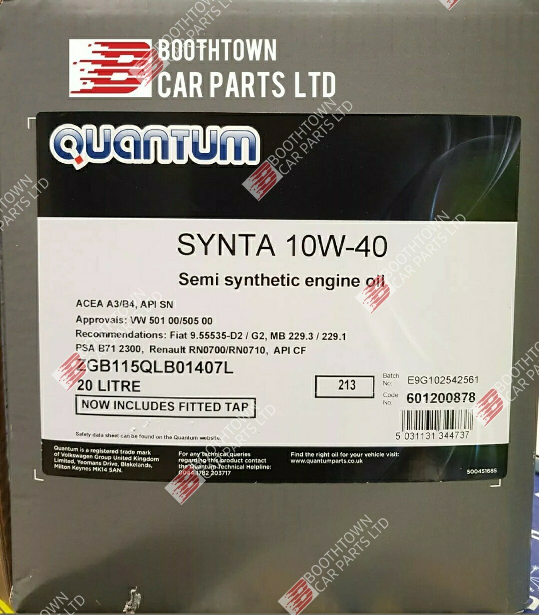 Quantum 10w40 Semi-Synthetic Blend Quantum Synta Motor Oil 5 Litre 20L ...