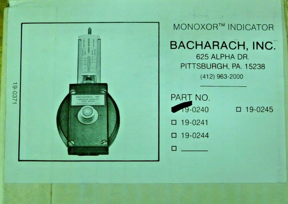 BACHARACH 19-0240 MONOXOR | eBay