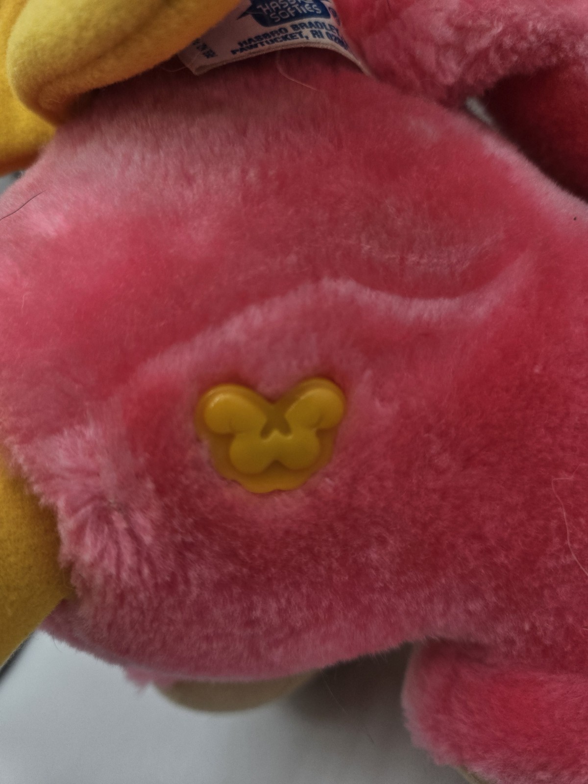 Vtg Disney Wuzzles Rhinokey Hasbro Softies Plush Pink Yellow Rhino ...