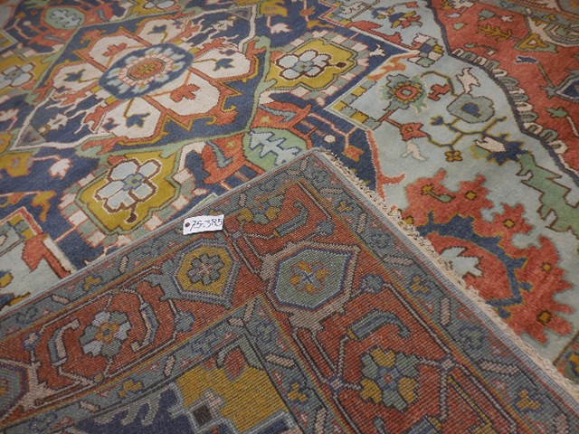 Turkish Oushak Multicolored Area Rug, Handmade Anatolian Geometric Rug ...