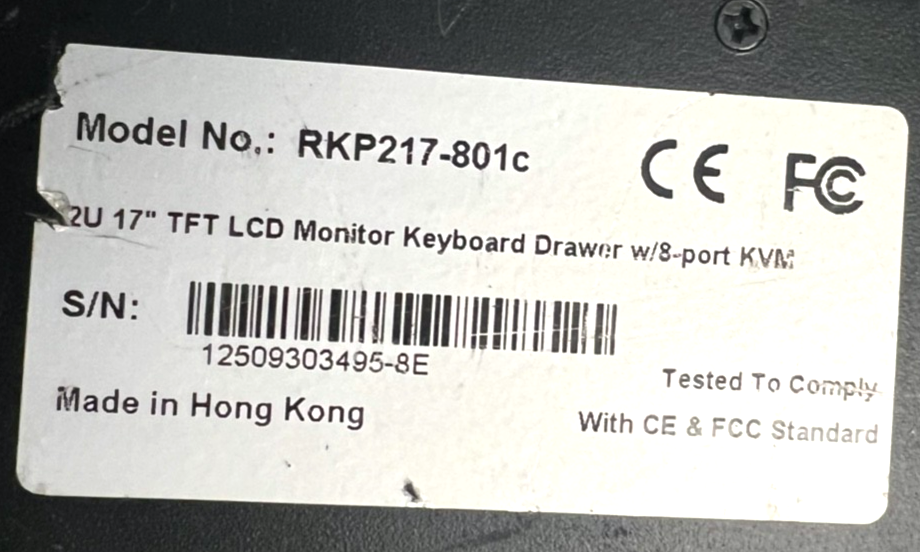 2U 17" TFT LCD Monitor Keyboard Drawer W/ 8-port KVM - RKP217-801C | eBay