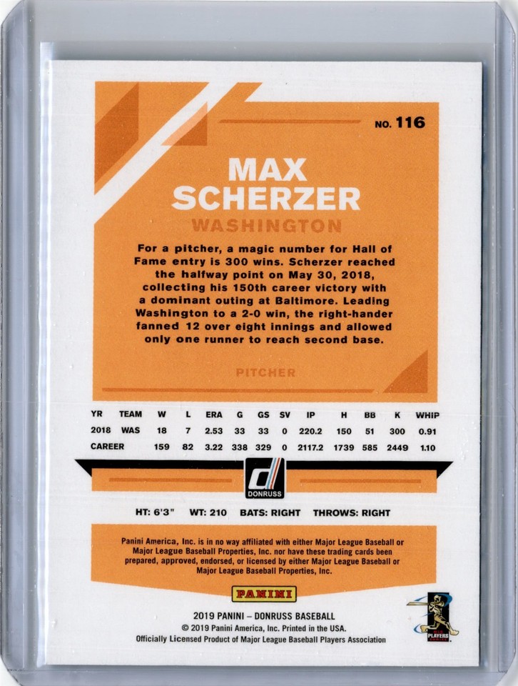 2019 Donruss Father's Day Max Scherzer 33/49 (B114) Nationals | eBay