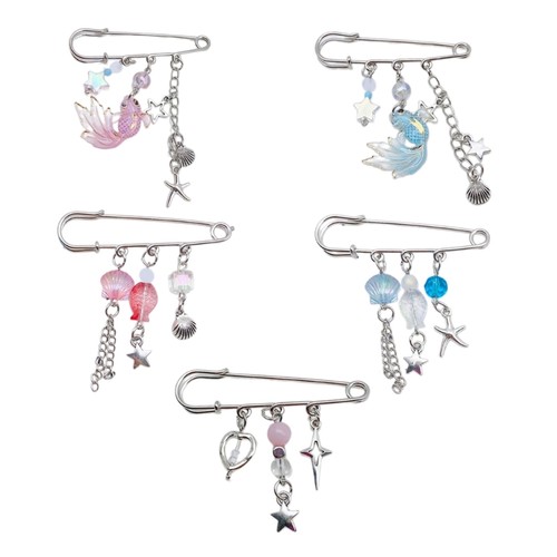 Fish Star Shells Pendant Brooch Pin Badge Clothing Decorations for ...