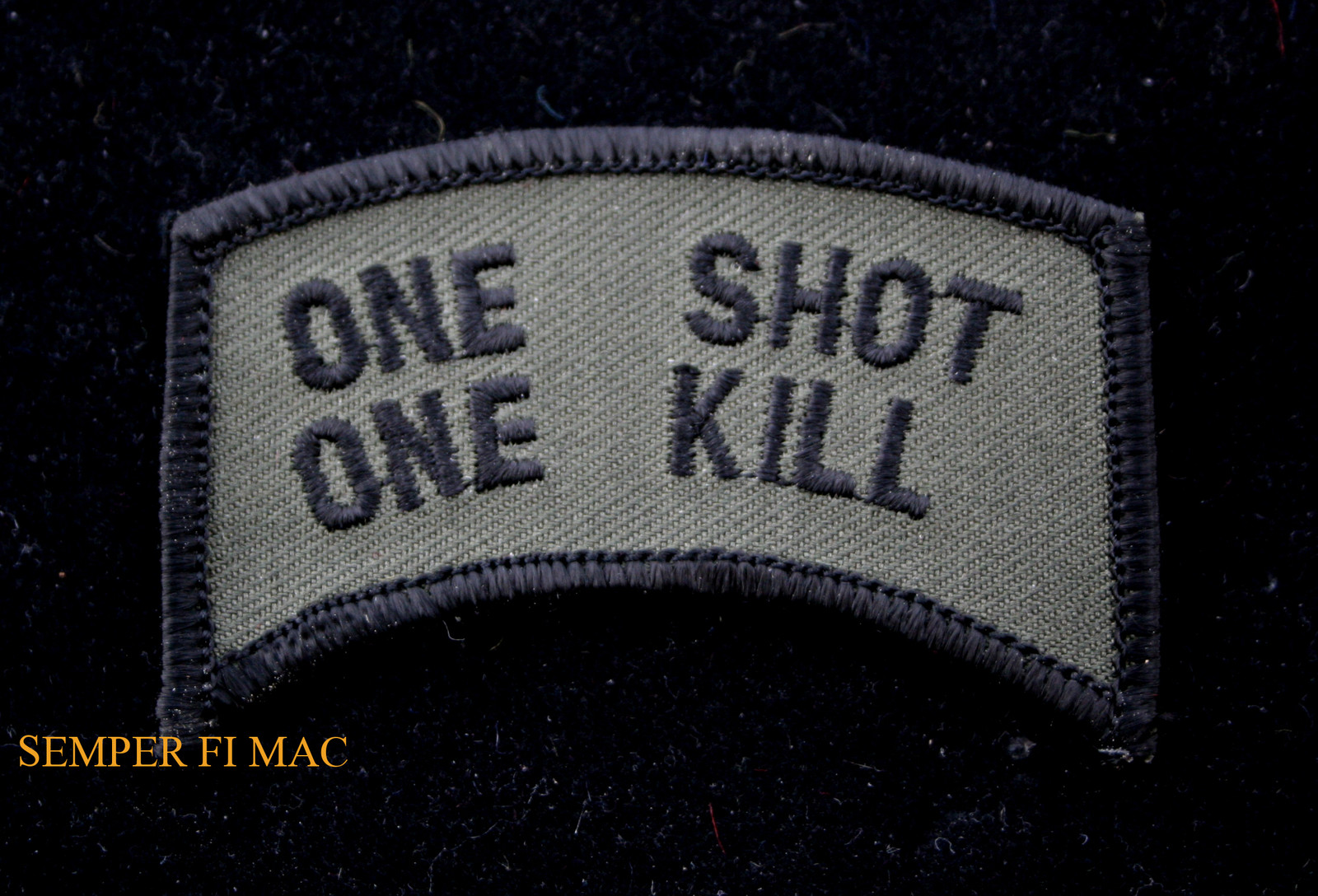 SNIPER ONE SHOT ONE KILL OD TAB PATCH US MARINES ARMY NAVY AIR FORCE ...