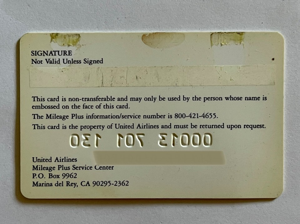 UNITED AIRLINES Mileage Plus Credit Card NOT SIGNED ~ VINTAGE | eBay