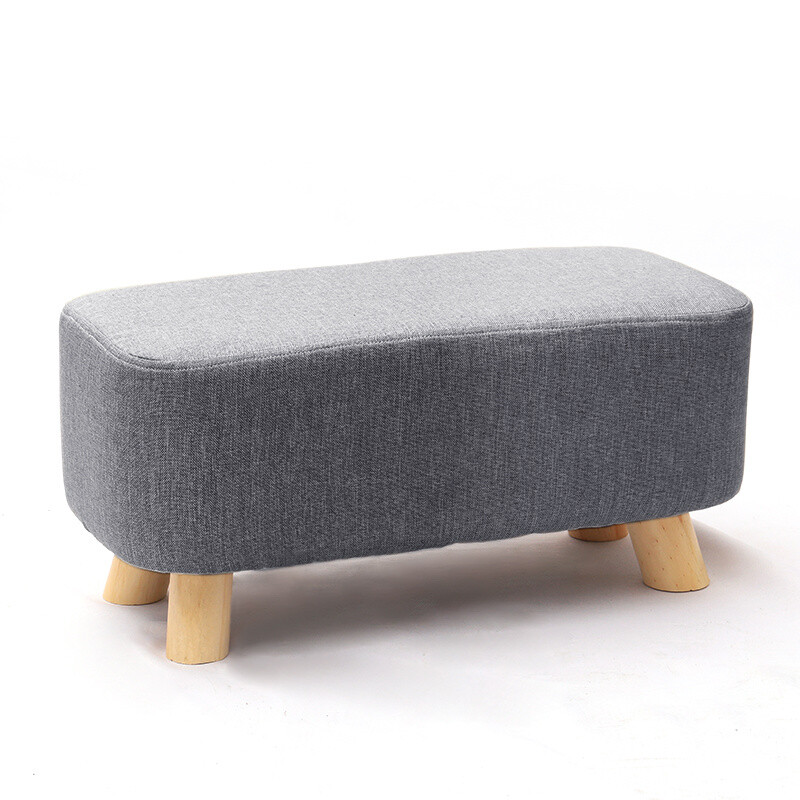 Padded Large Footstool Ottoman Rectangle Square Pouffe Bench Stool Wood ...