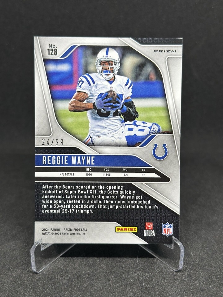2024 Panini Prizm Reggie Wayne Blue Cracked Ice 24/99 Indianapolis ...
