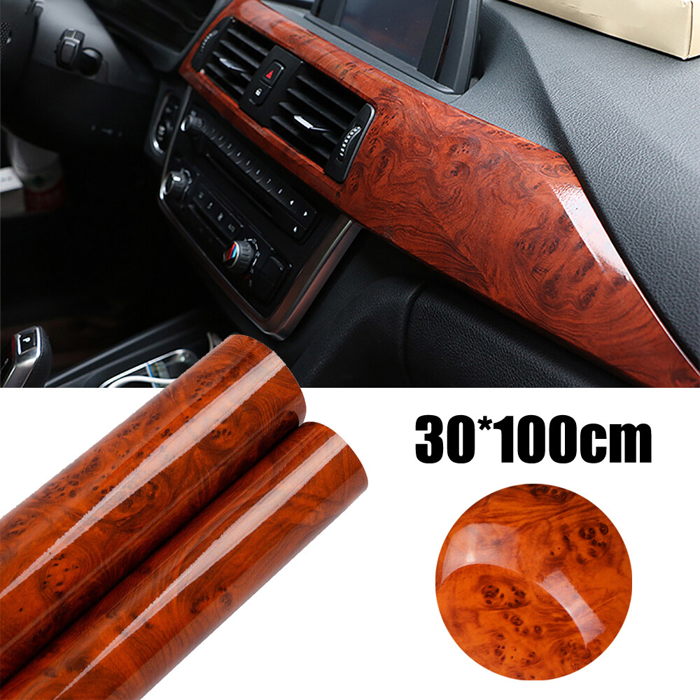 Wood Car Vinyl 7 Sizes High Glossy PVC Furniture Wood Grain Car Wrap