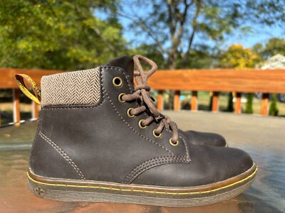 Dr Martens Maelly Padded Collar Brown Leather Ankle Boots Womens Size 6 ...