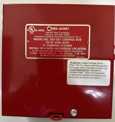 Veeder-Root 880-041-5 Red Jacket Pump Control Box | eBay