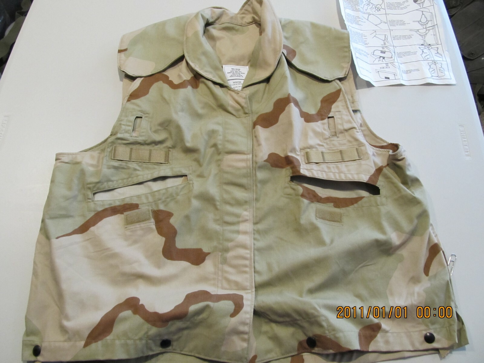 U.S. MILITARY USGI COVER PASGT VEST, CAMOUFLAGE PATTERN DESERT VGC ...