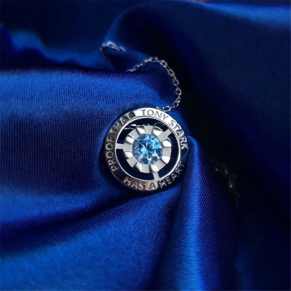 Iron Man Tony Stark Arc Reactor Necklace 925 Sterling Silver Pendant ...