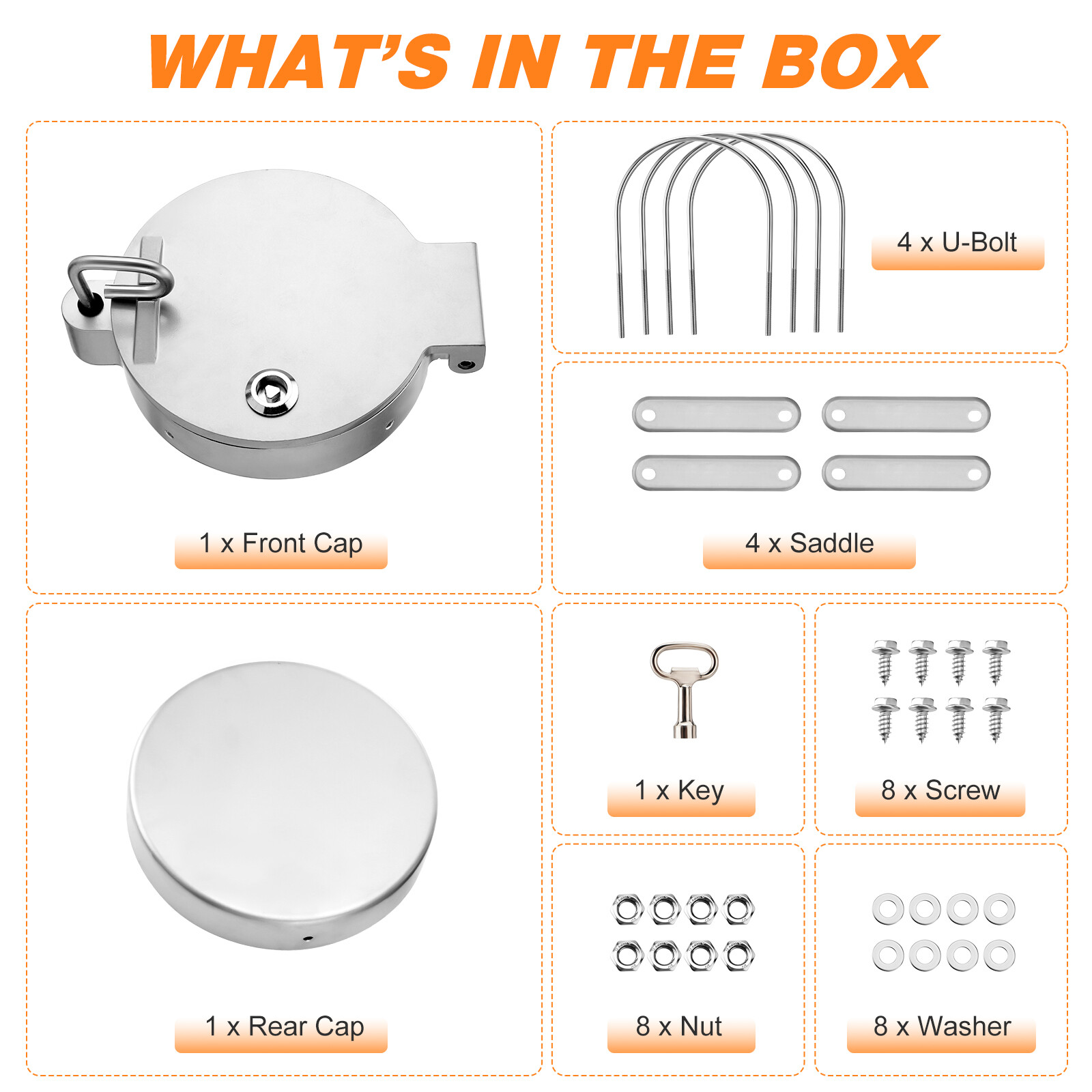 Silver Conduit Carrier Kit for 6" PVC Pipe Van SUV Rack Mount Ladder ...